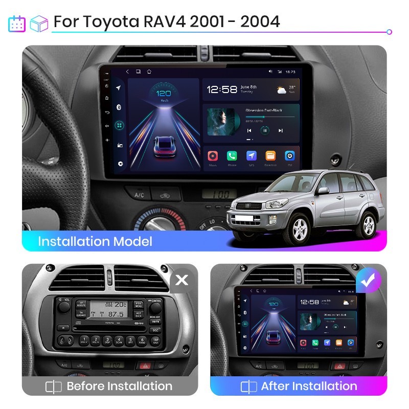 Radio Navegador Android para Toyota RAV4 (2001-2015) Elección 4G-WIFI 4 ...