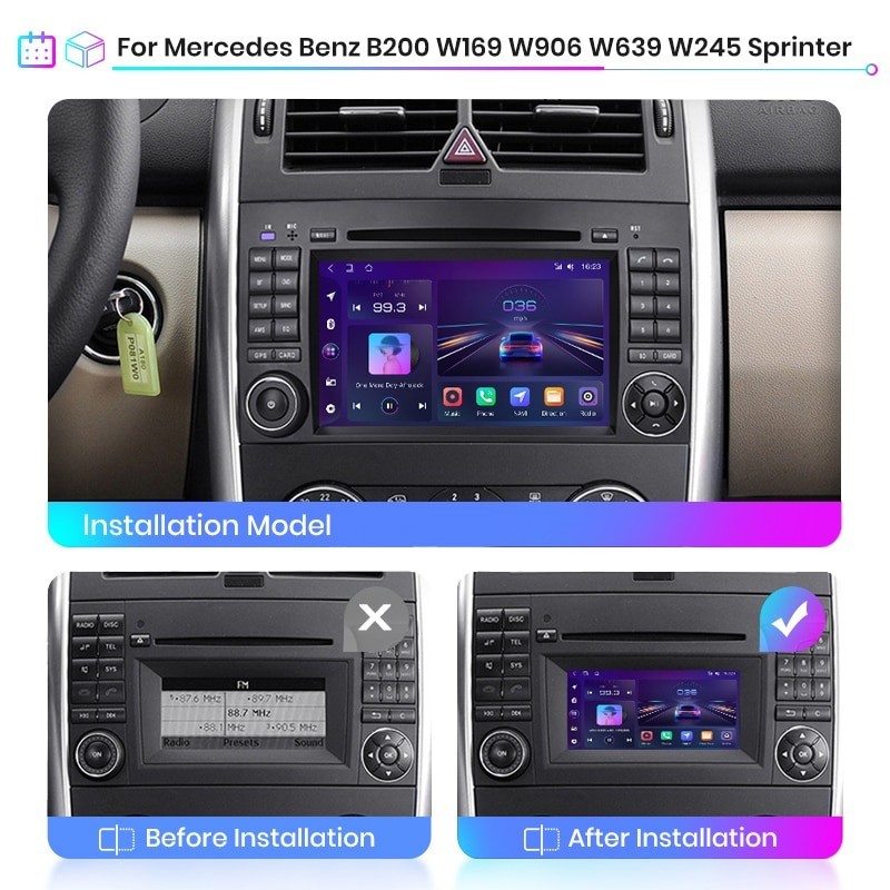 Radio Navegador Android para Mercedes Benz B200 Sprinter W906 Viano ...