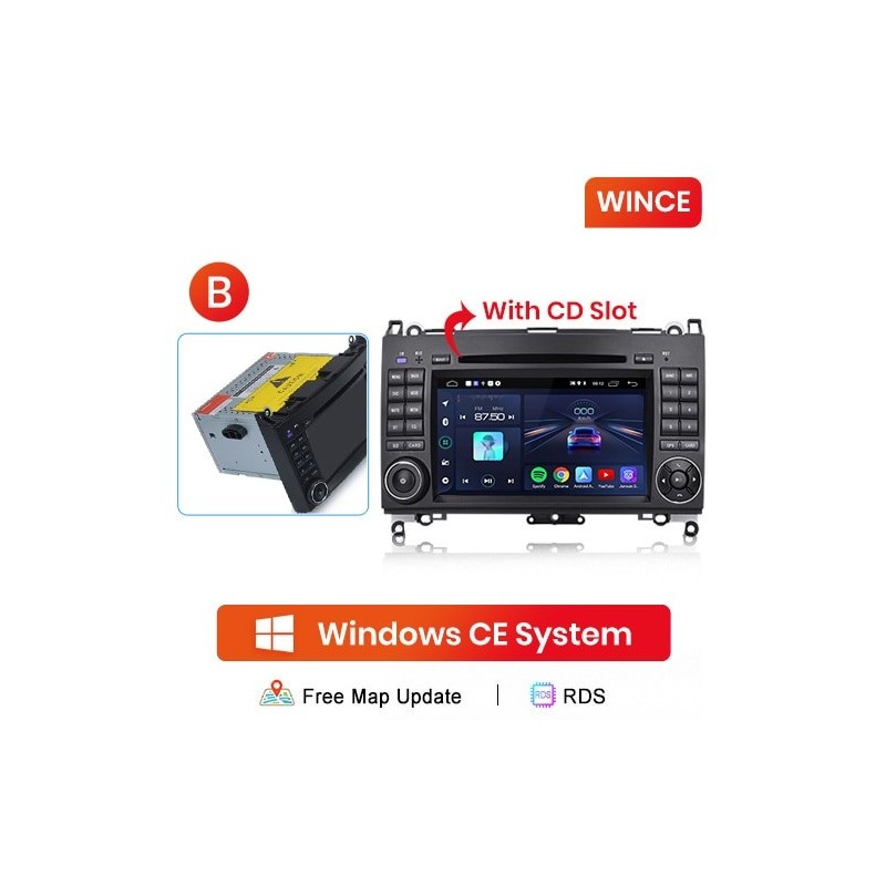 Radio Navegador Android para Mercedes Benz B200 Sprinter W906 Viano ...