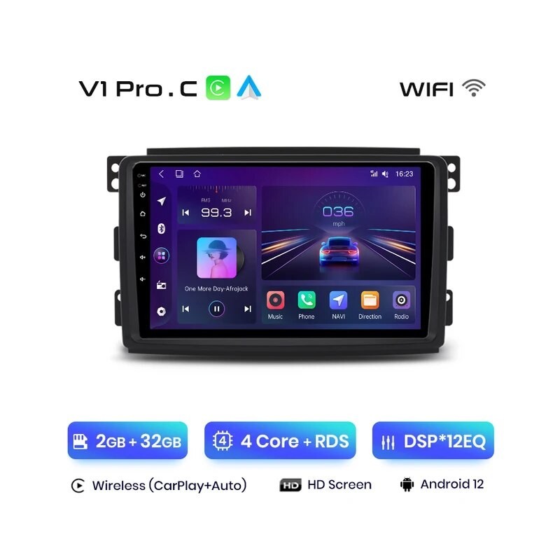 Radio Navegador Android para Smart Fortwo (2005 - 2010) Elección V1 Pro ...