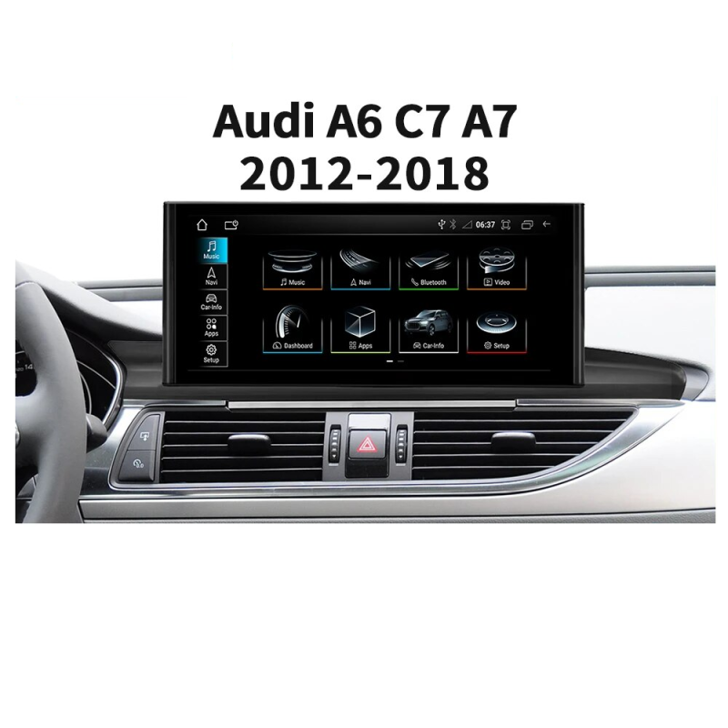 Radio Navegador Android para Audi A6, C7, A7 (12,3 pulgadas) Núcleos ...